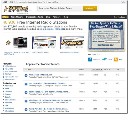 Muchas descargas gratis: Shoutcast.com 48936 radios free de todos los ...